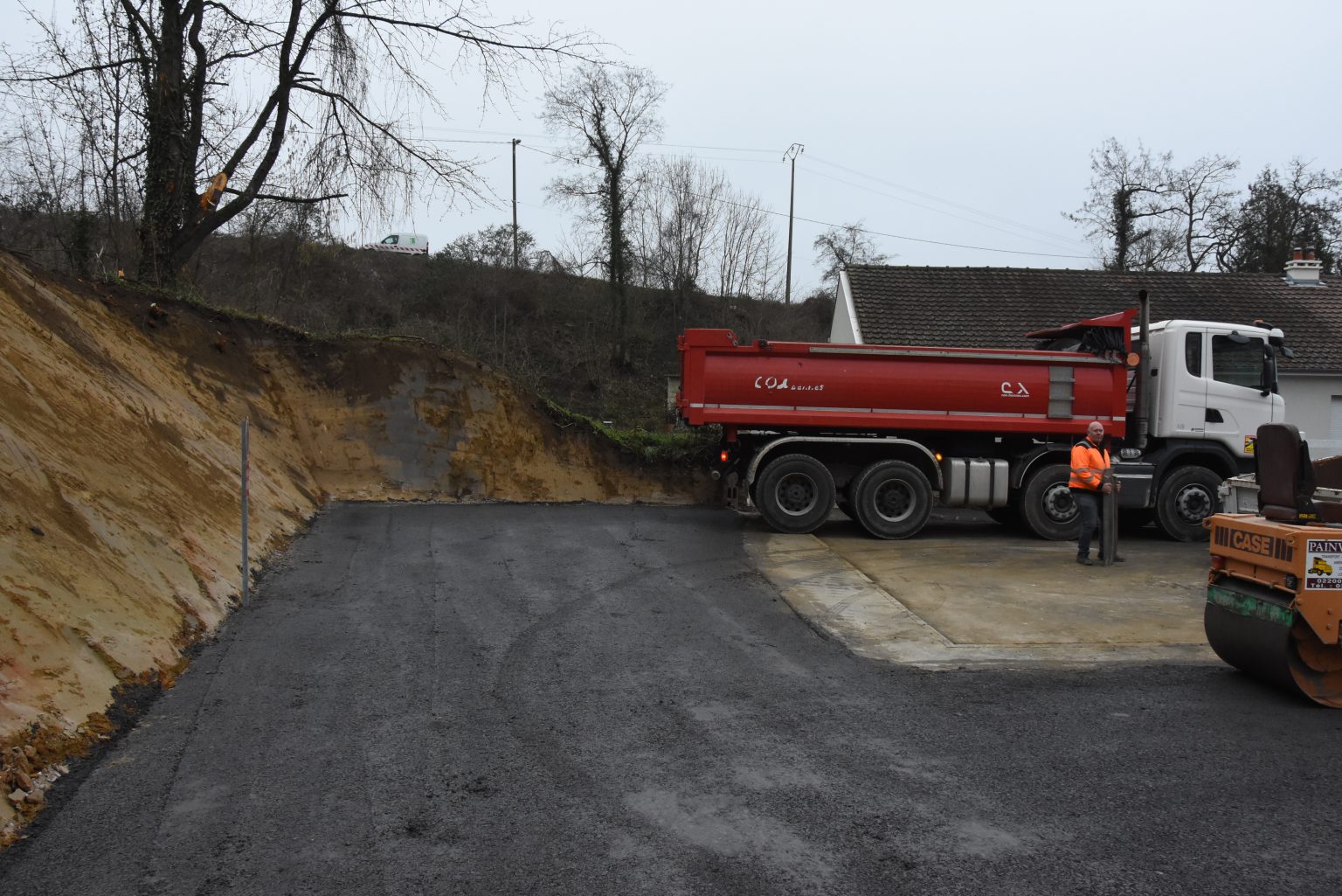 travaux : aire de retournement, rue des colombiers - Mairie de Cuffies